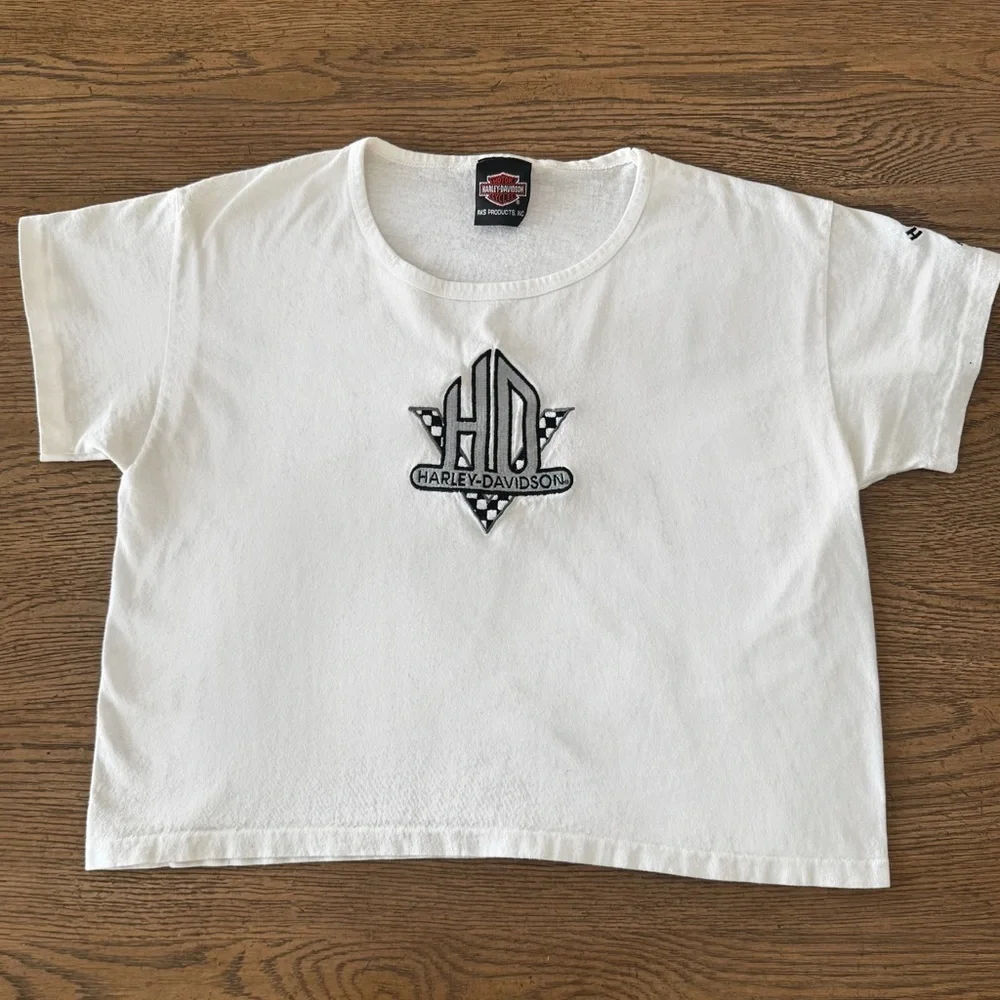Harley-Davidson | Tops | Vintage 99s Harleydavidson Womens Crop Tee ...